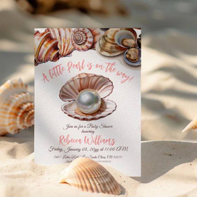 A Little Pearl Under the Sea Baby Shower Invitation | Zazzle