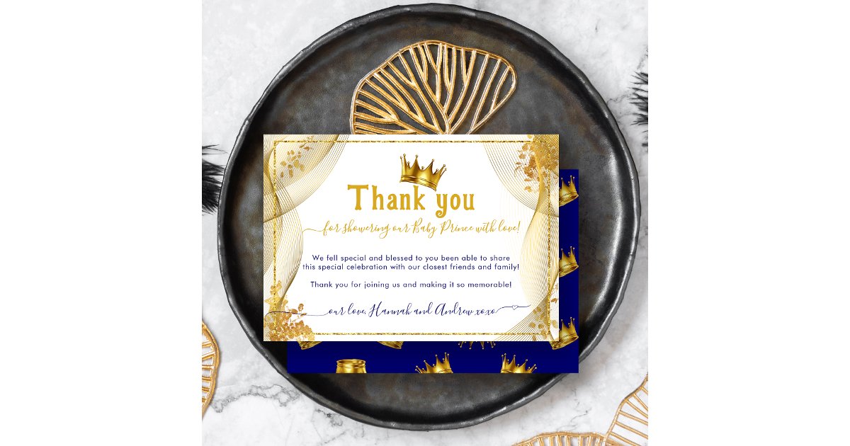 A Little Prince Baby Shower Thank You Card | Zazzle