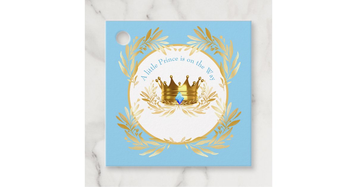 A little Prince is on the way baby Invitation Favor Tags | Zazzle