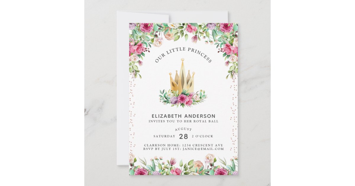 A Little Princess Floral Birthday Card | Zazzle