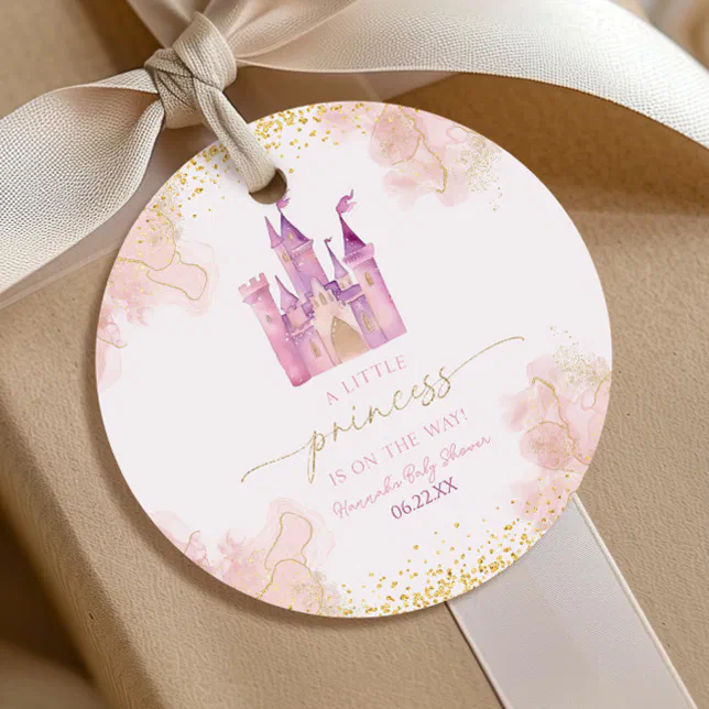 A Little Princess Royal Castle Baby Shower Favor Tags | Zazzle