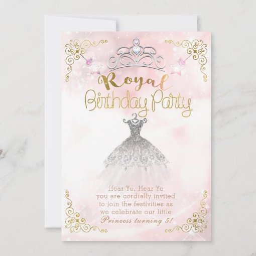 A Little Princess turning SIX 6TH Birthday Party Invitation | Zazzle