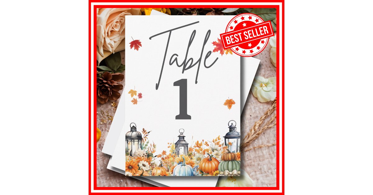 A Little Pumpkin Baby Shower TABLE NUMBERS | Zazzle