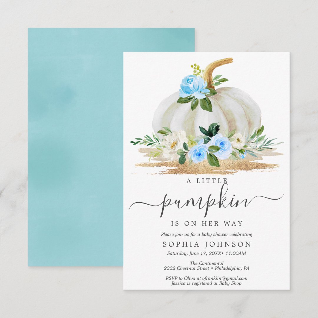 A Little Pumpkin Boy Baby Shower Invitation Card | Zazzle