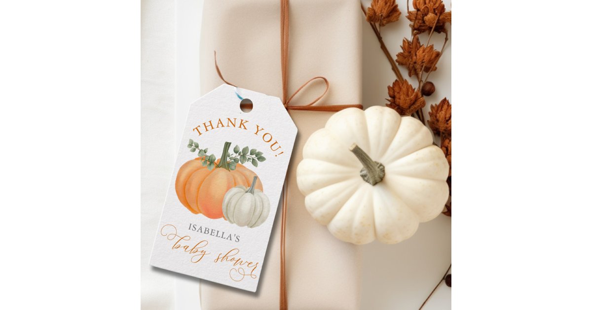 A Little Pumpkin Fall Autumn Baby Shower Gift Tags | Zazzle