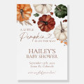 A Little Pumpkin Fall Baby Shower Sign | Zazzle