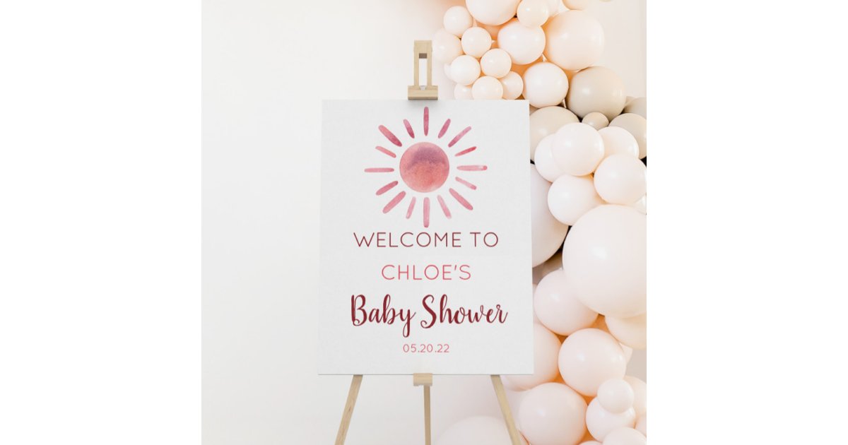 A Little Ray Of Sunshine Baby Shower Welcome Sign | Zazzle