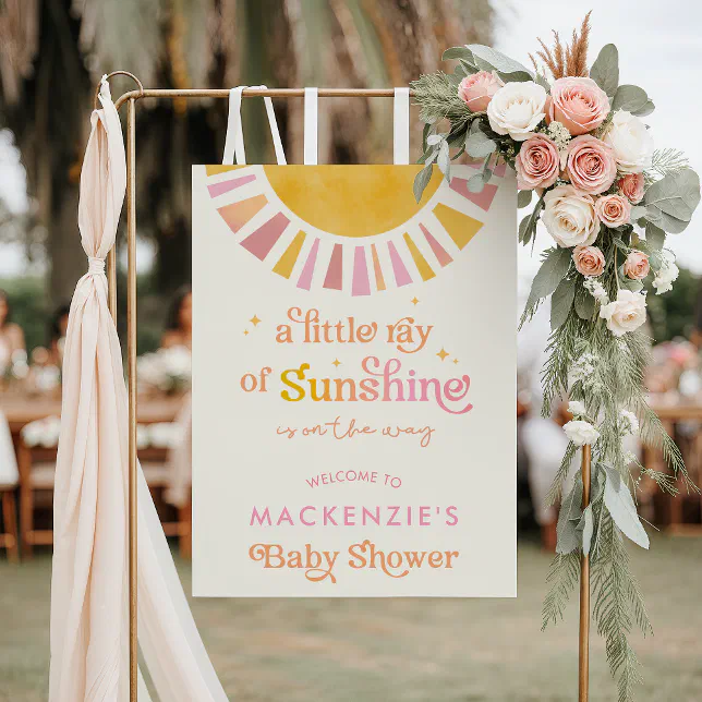 A Little Ray of Sunshine Baby Shower Welcome Sign | Zazzle