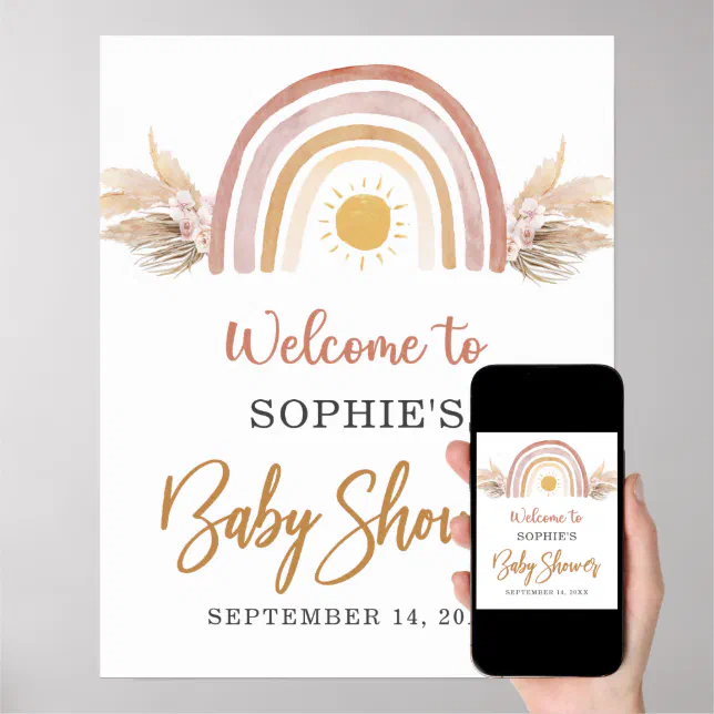 A Little Ray of Sunshine Boho Rainbow Welcome Sign | Zazzle