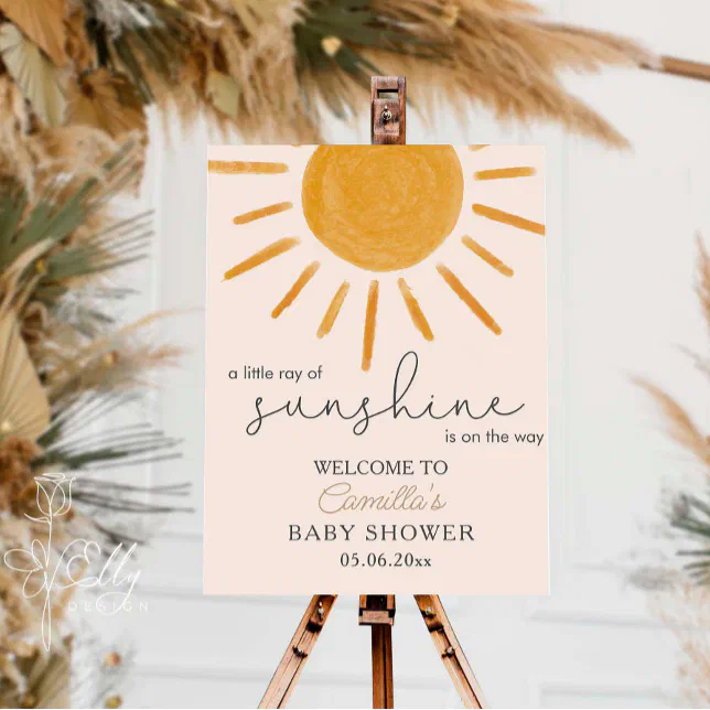 A Little Ray Of Sunshine Boho Sun Baby Shower Foam Board | Zazzle