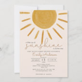 A Little Ray Of Sunshine Boho Sun Baby Shower Invi Invitation | Zazzle