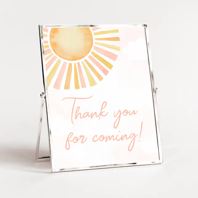 A Little Ray of Sunshine Thank you for Coming Poster | Zazzle