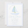 A Little Skipper Blue Plaid Modern Baby Shower Invitation | Zazzle