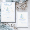 A Little Skipper Blue Plaid Modern Baby Shower Invitation | Zazzle