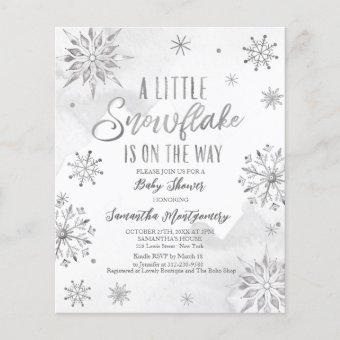 A Little Snowflake Baby Shower Budget Invitation | Zazzle