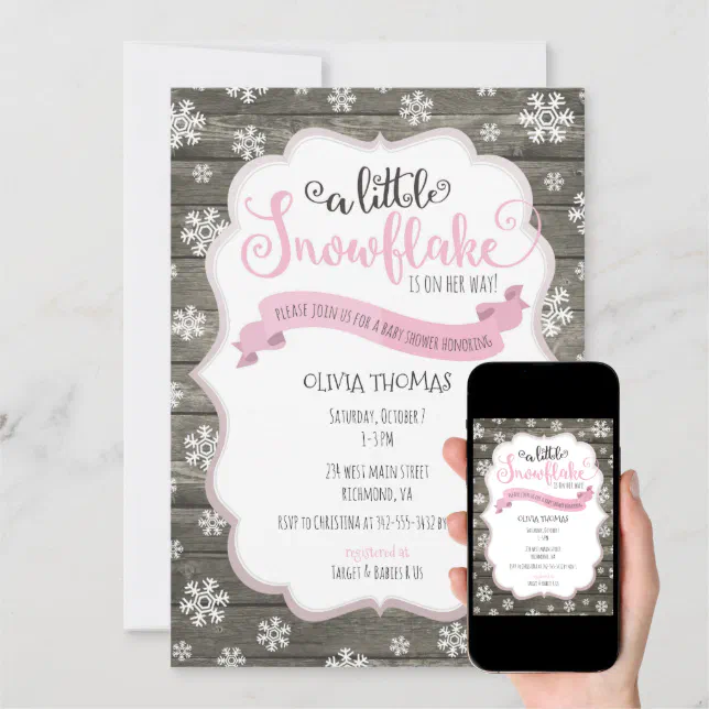 A Little Snowflake Baby Shower Invitation | Zazzle