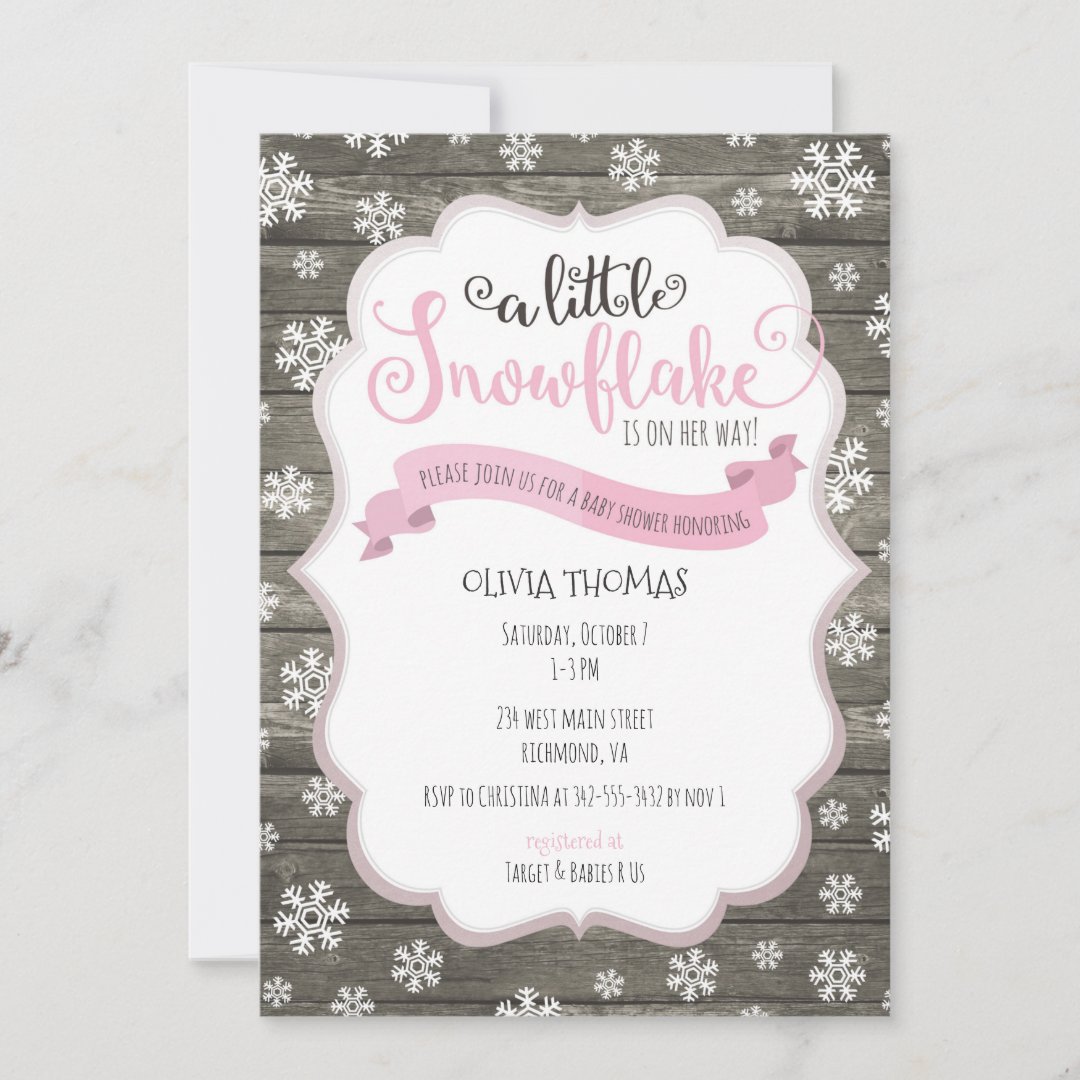 A Little Snowflake Baby Shower Invitation | Zazzle