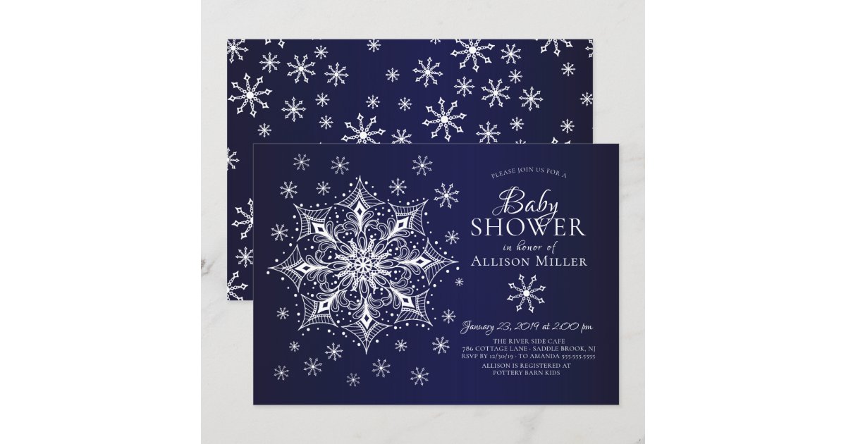 A Little Snowflake Winter Baby Shower Invitation | Zazzle