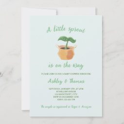A Little Sprout Gardening Plant Baby Shower Invitation | Zazzle