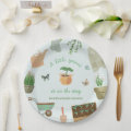 A Little Sprout Gardening Plant Baby Shower Paper Plates | Zazzle