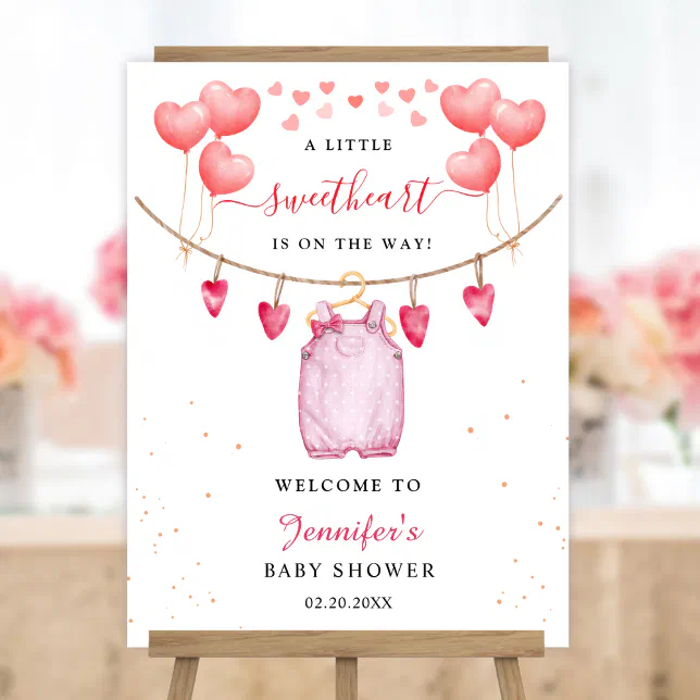 A Little Sweetheart | Baby Shower Welcome Sign | Zazzle