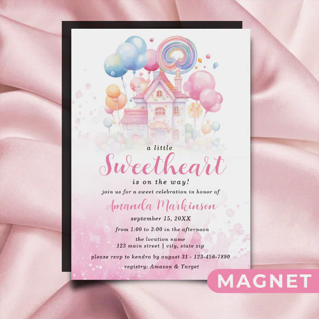 A Little Sweetheart Candy Baby Shower Invitation | Zazzle