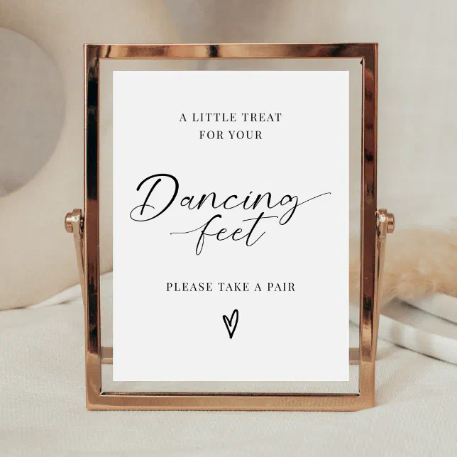 A Little Treat For Your Dancing Feet Wedding Pedestal Sign | Zazzle