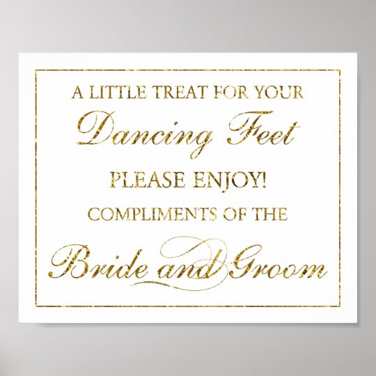 A Little Treat For Your Dancing Feet Wedding Sign | Zazzle.com