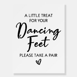 A Little Treat For Your Dancing Feet Wedding Sign | Zazzle