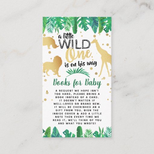 A Little Wild One Is On His Way Boys Baby Books Enclosure Card | Zazzle
