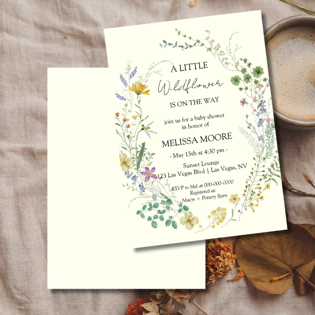 A Little Wildflower Baby Shower Invitation | Zazzle