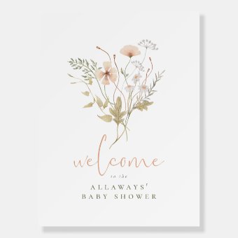 A Little Wildflower Boho Baby Shower Welcome Sign | Zazzle