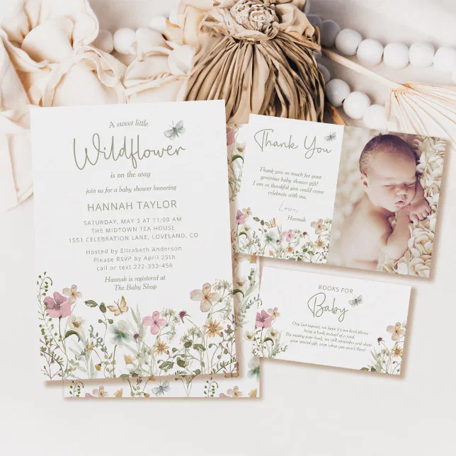 A Little Wildflower Girl Baby Shower Invitation | Zazzle