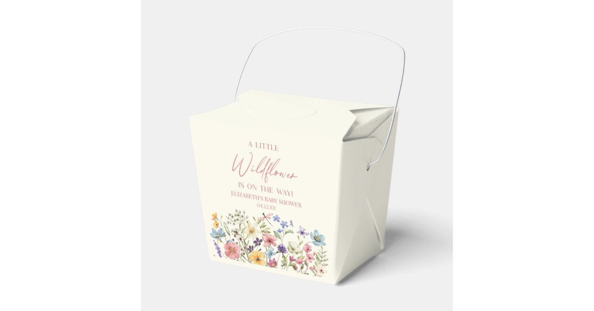 A Little Wildflower Wild Flower Floral Baby Shower Favor Boxes | Zazzle