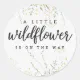 A Little Wildflower Yellow Watercolor Baby Shower Classic Round Sticker ...