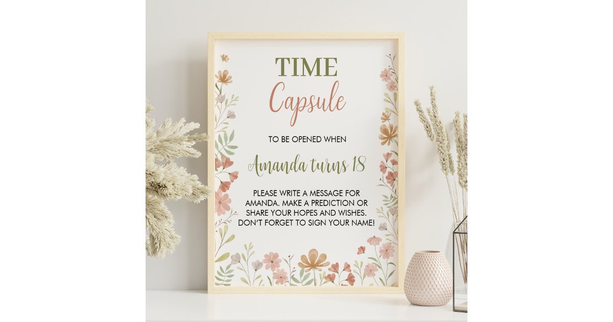 A Little Wildflowers Birthday Time Capsule Poster | Zazzle