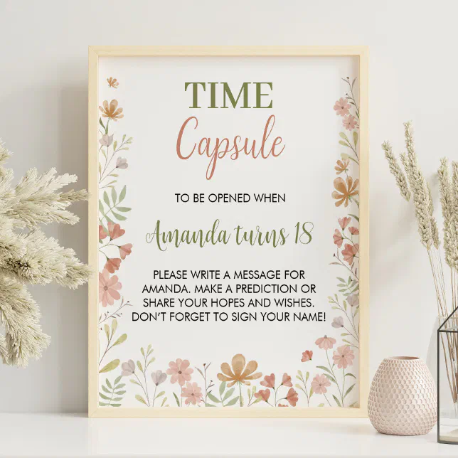 A Little Wildflowers Birthday Time Capsule Poster | Zazzle