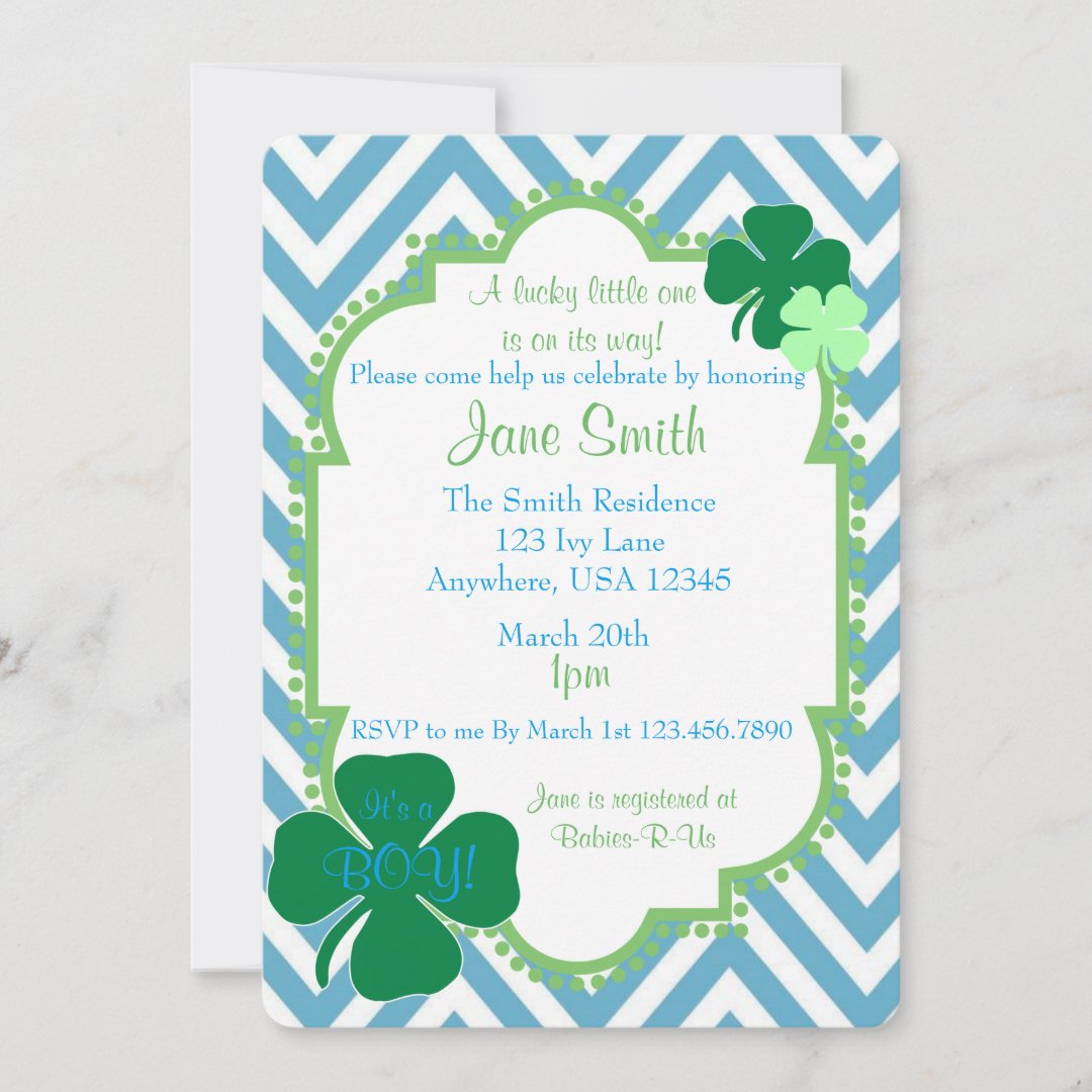 A Lucky Little One Irish Themed Baby Shower Invite | Zazzle