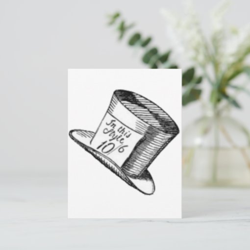 A Mad Hatter Hat Postcard | Zazzle