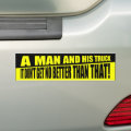 A Man And His Truck Bumper Sticker | Zazzle