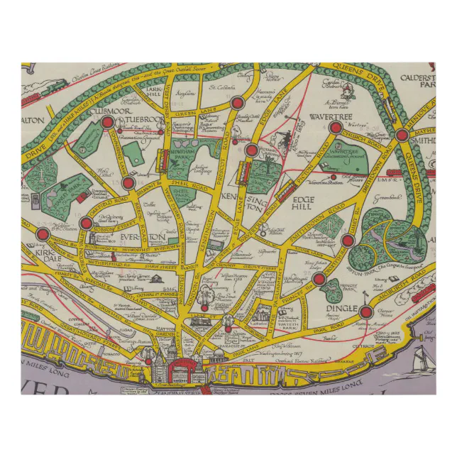 A Map of Merseyside, Liverpool Faux Canvas Print | Zazzle