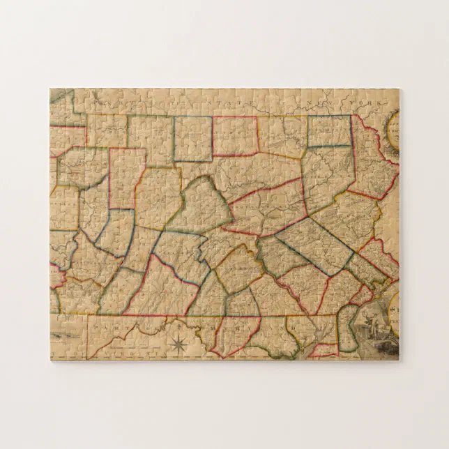 A Map Of The State Of Pennsylvania Jigsaw Puzzle | Zazzle