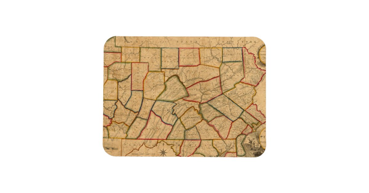 A Map Of The State Of Pennsylvania Magnet | Zazzle