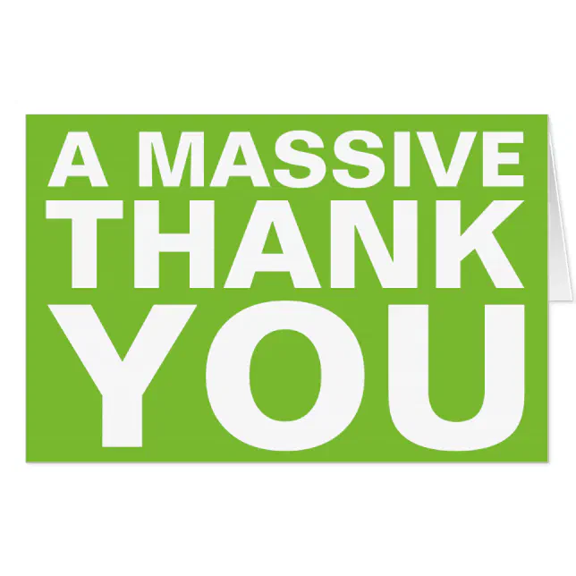 A Massive Thank You Large Greeting Card | Zazzle