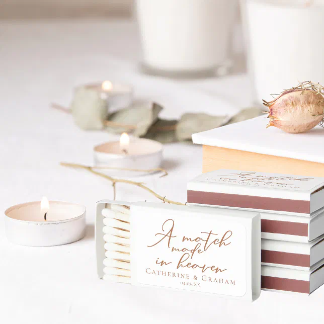 A Match Made in Heaven Custom Wedding Matchbook | Zazzle