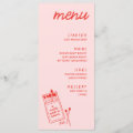 A Match Made in Heaven Pink Wedding Dinner Menu | Zazzle