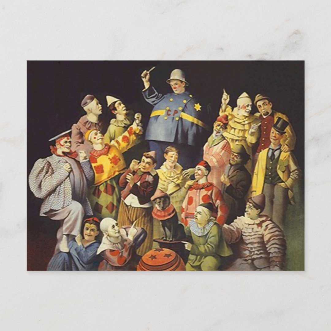 A MEETING OF CLOWNS Office Humor Circus Act 3 ring Postcard | Zazzle