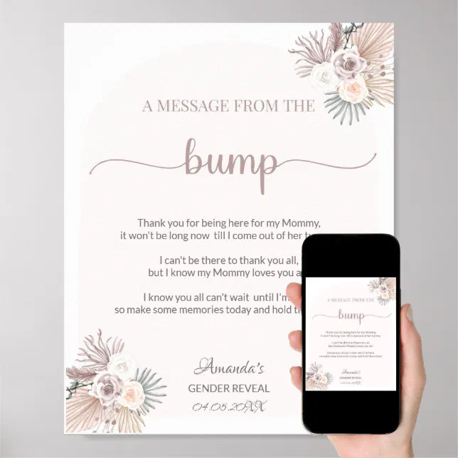 A Message From the Bump Poster | Zazzle