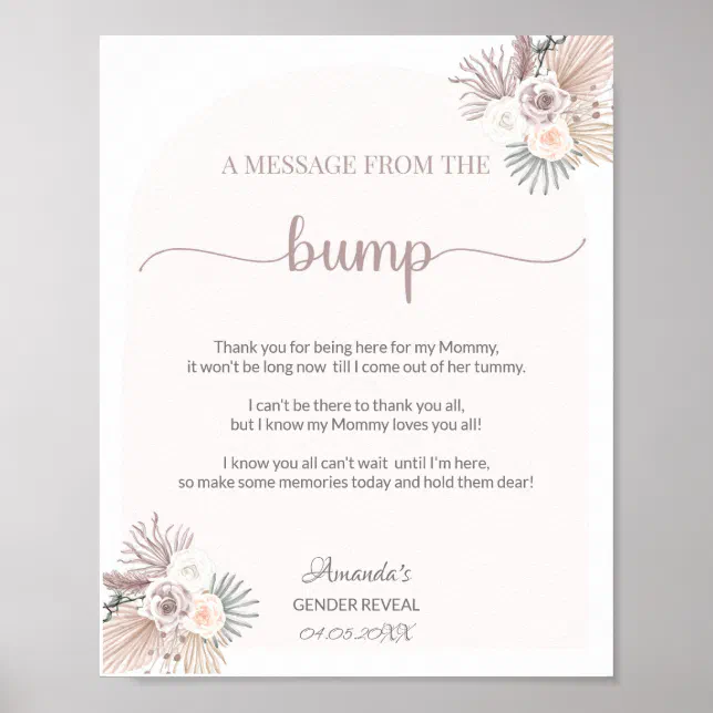 A Message From the Bump Poster | Zazzle
