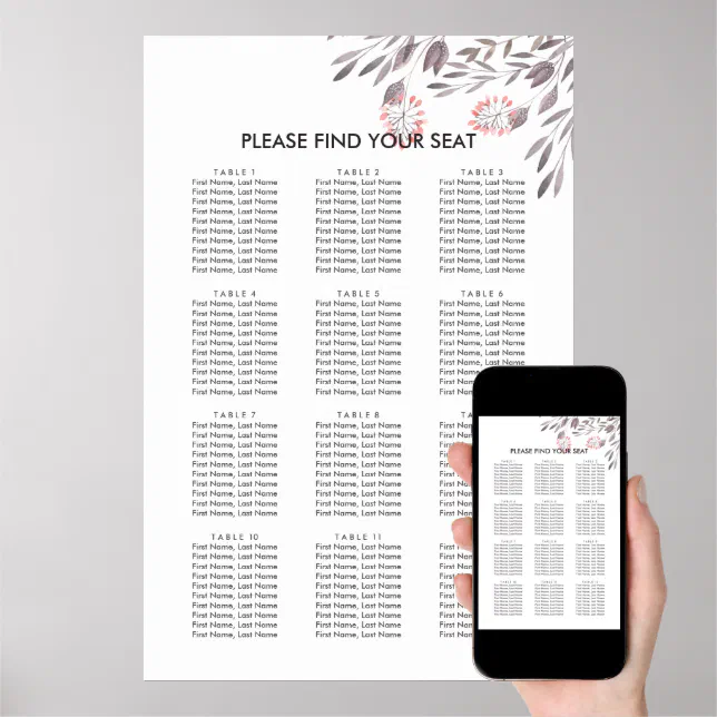 A Midsummer Night's Dream Wedding Seating Chart | Zazzle